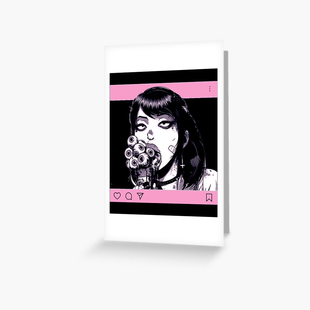 "Horror anime aesthetic - emo girl Classic ." Greeting Card by ...