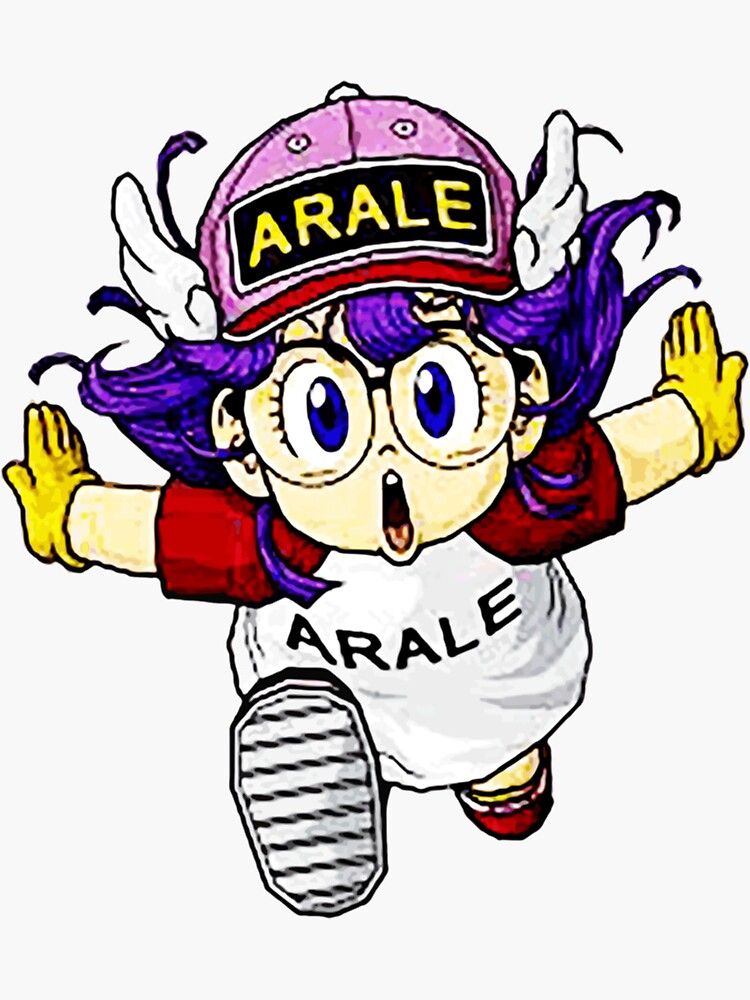 Pegatina «dr slump arale corriendo clásico.» de javedmlkeasr | Redbubble