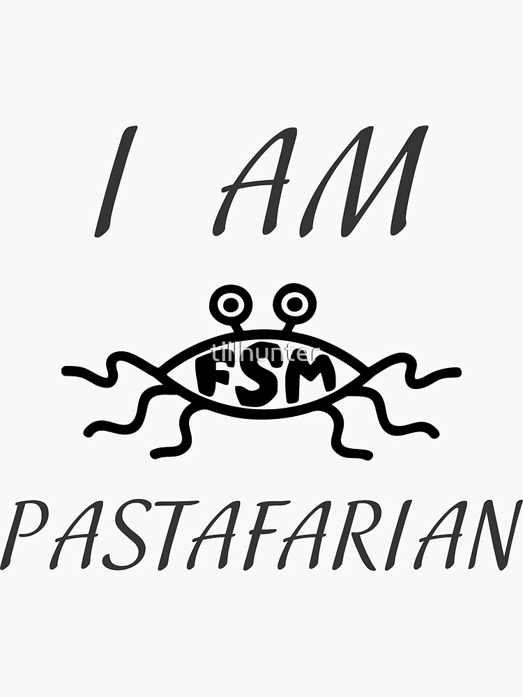 "Ich bin Pastafari. Fliegende Spaghetti Monster Kirche" Sticker von ...