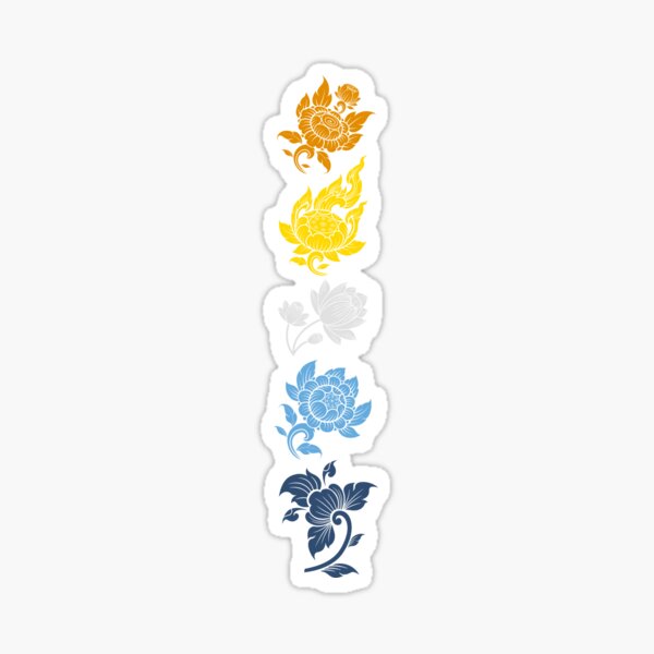 "Asian Flower Art Aro Ace. Aroace Pride" Sticker by ClimbingTees ...