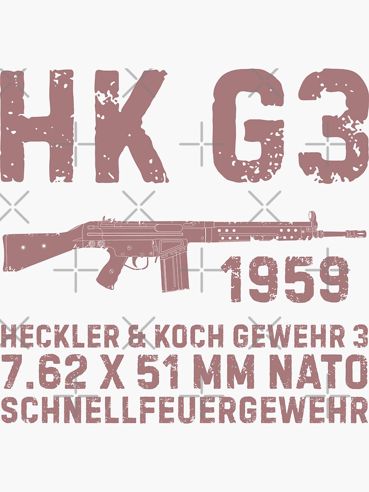 "HK G3 German Assault Rifle" Sticker by FAawRay | Redbubble