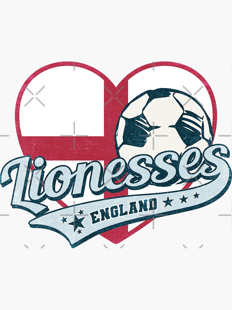 "England Lionesses Soccer Heart" Sticker for Sale by Numero14 | Redbubble