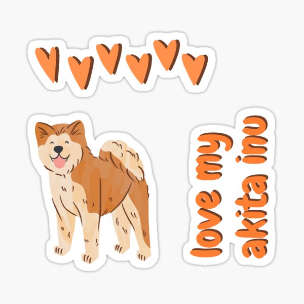 "Japanese Akita Dog - Smiling" Sticker by Hic21 | Redbubble