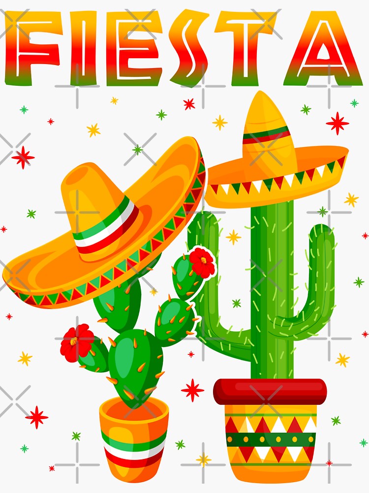 "Fiesta - Sombrero and Cactus Cinco De Mayo Mexican Celebration ...