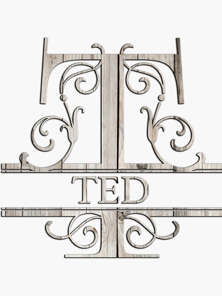 "Ted Name - Wood Style Monogram Letter The Ted Name Gift For Ted ...