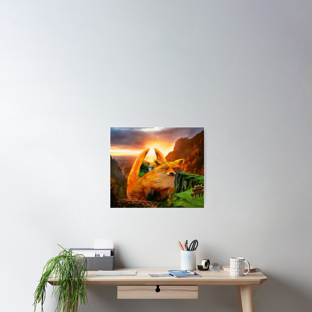 "Two tailed fox" Poster for Sale by ShinryuuArt | Redbubble
