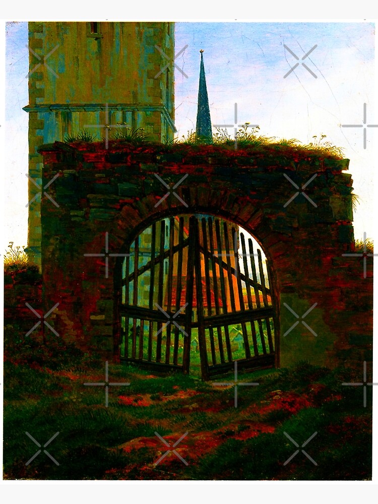 HD Caspar David Friedrich - The Friedhofstor (the churchyard) Premium ...