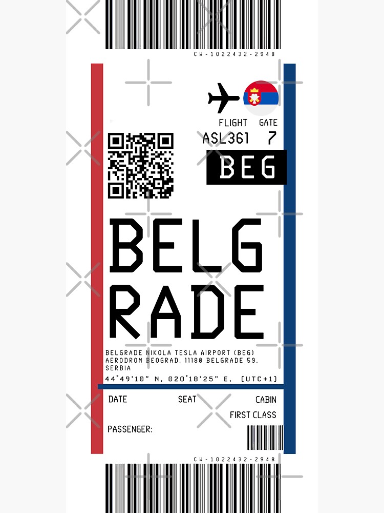 "Belgrade Nikola Tesla Airport (BEG) Boarding Pass rickrolled" Sticker ...