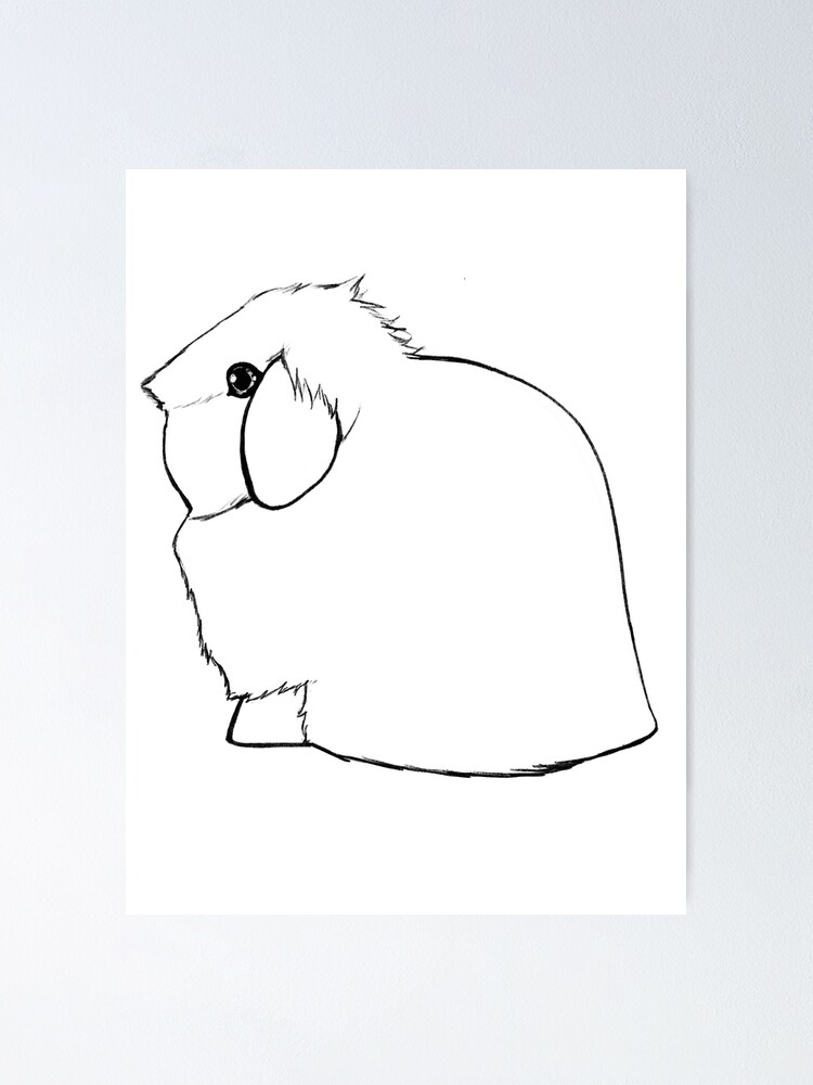 "American Fuzzy Lop - Outline" Poster for Sale by PumpkinPiArt | Redbubble