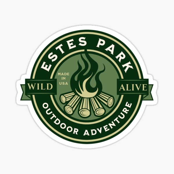 "Vintage Emblem ravel Adventure Estes Park Colorado" Sticker by ...