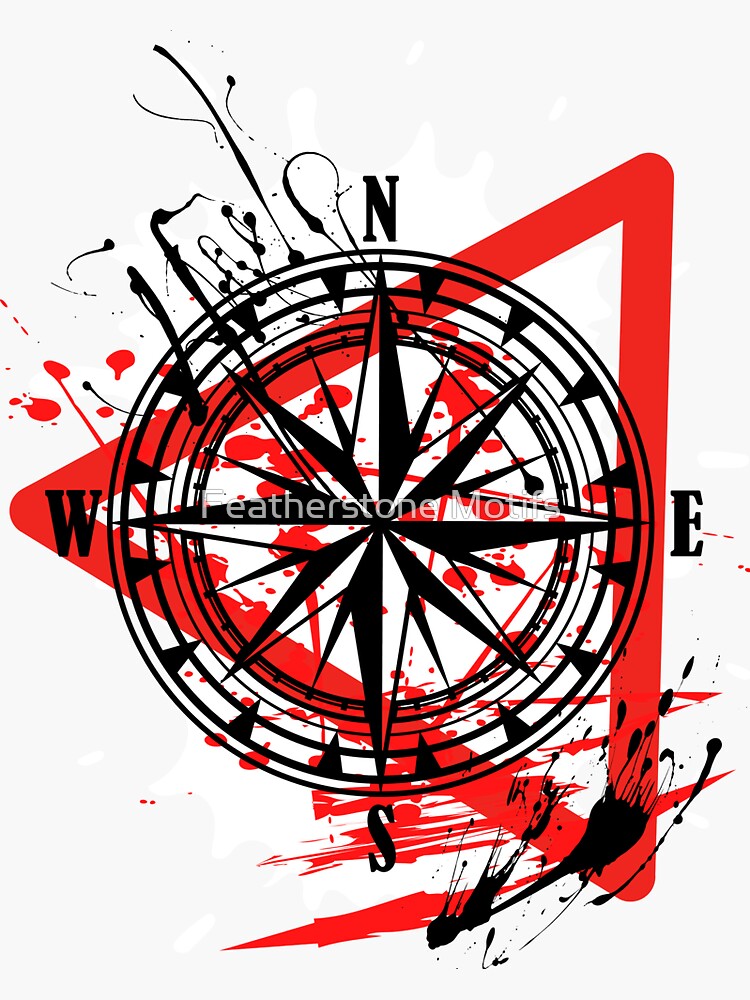 "Trash Polka Compass" Sticker for Sale by featherstonemo | Redbubble