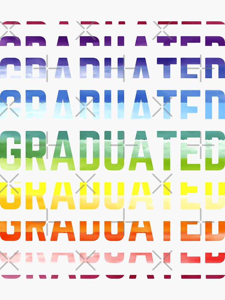 "Graduated and graduation rainbow colors" Sticker by Chaos-Touch ...