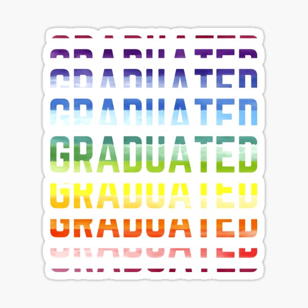 "Graduated and graduation rainbow colors" Sticker by Chaos-Touch ...