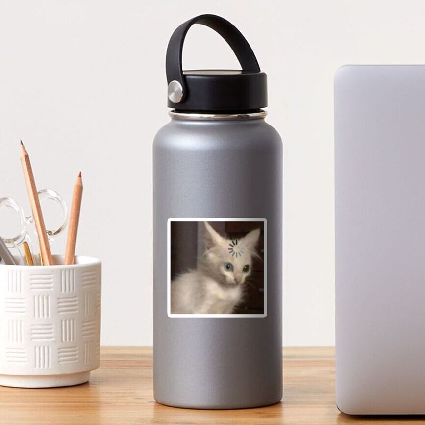 "loading kitten" Sticker by pelizsombi | Redbubble