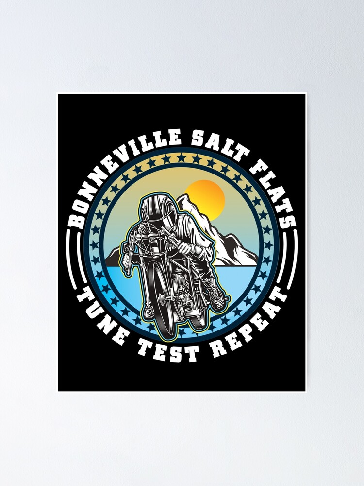 "Bonneville Salt Flats Vintage Retro Motorcycle Rider" Poster for Sale ...
