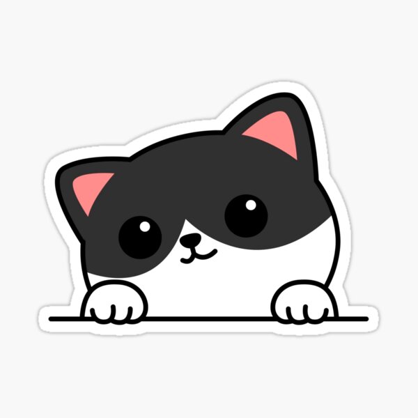 "Cute kitty" Sticker by flourpacket | Redbubble