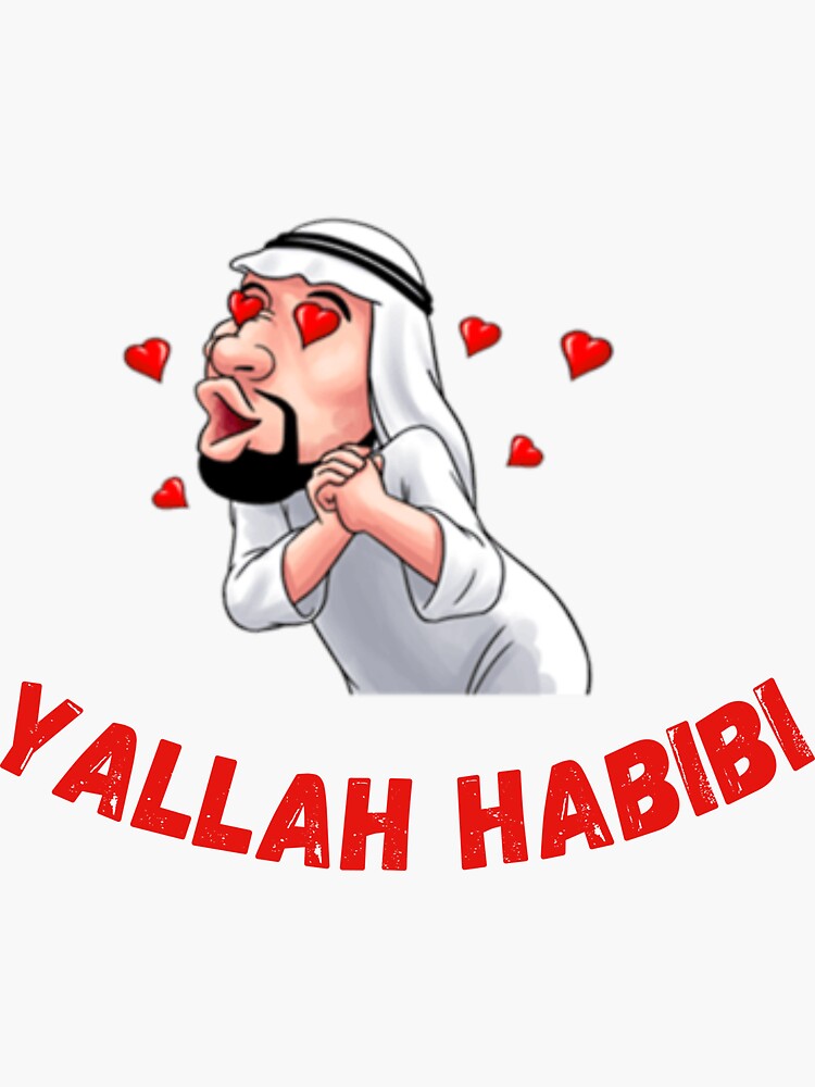 " yalla habibi" Sticker by harimkarim | Redbubble