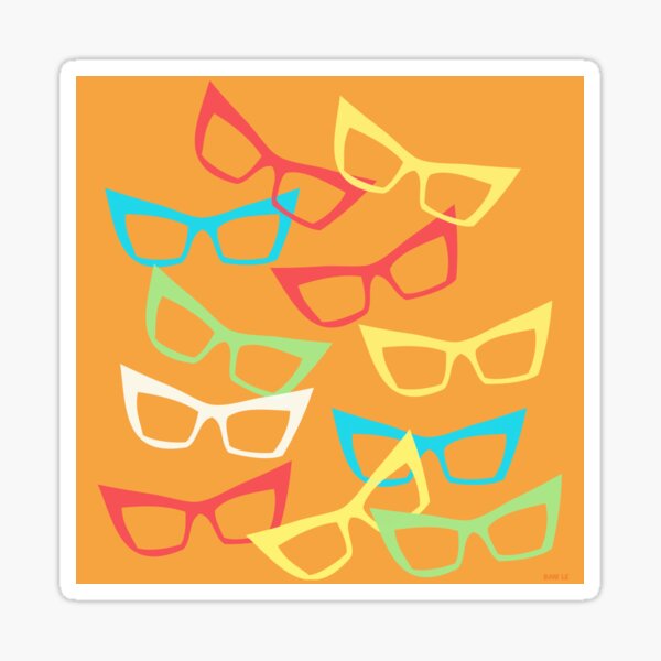 "Mid-Century Modern Eye Glasses" Sticker by BunnyThePainter | Redbubble
