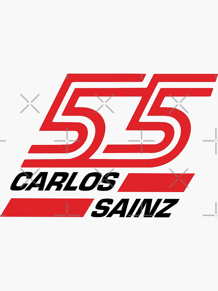 "Sainz 55 Race Driver " Sticker for Sale by NeonDesignStore | Redbubble