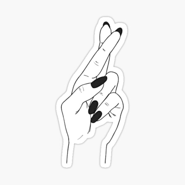 "Crossed Fingers" Sticker for Sale by jasminehw | Redbubble