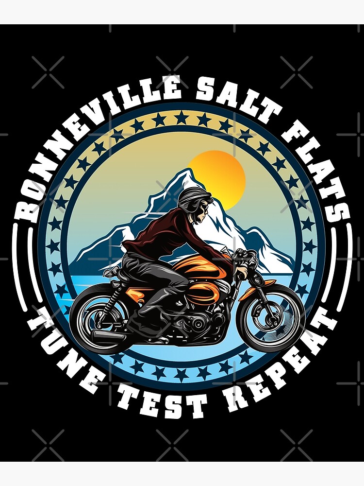 "Bonneville Salt Flats Vintage Retro Motorcycle Rider" Poster for Sale ...