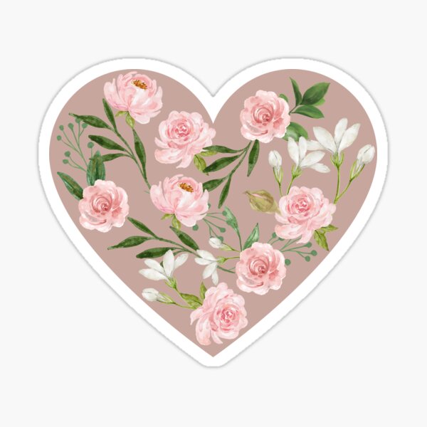 "heart flower" Sticker by Alutkowo | Redbubble