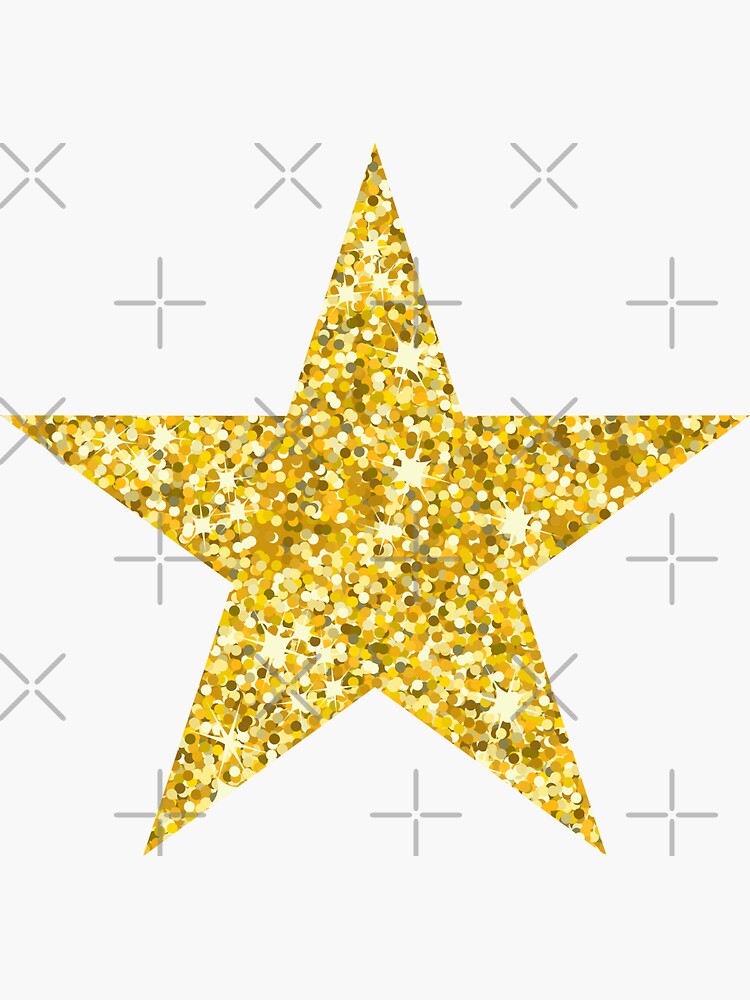 "preppy golden glitter star" Sticker by Suusck | Redbubble