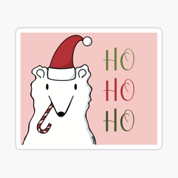 "Ho Ho Ho Polar Bear" Sticker for Sale by HanaMariDesigns | Redbubble