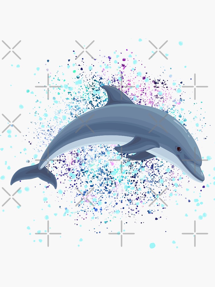 "Dolphin Sparkle" Sticker by HappyLifeCreate | Redbubble