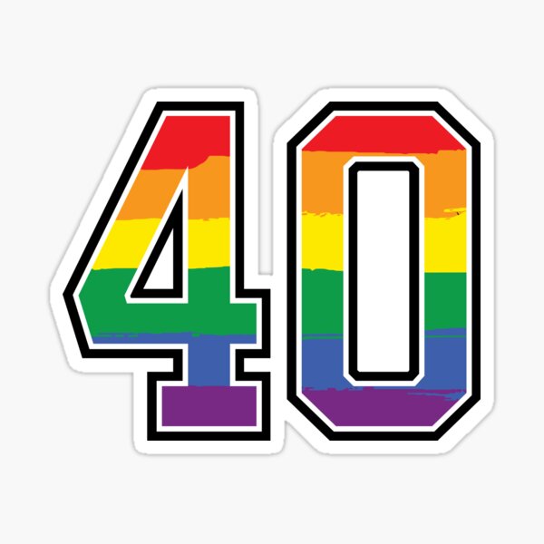 "Number 40 Rainbow LGBT pride forty" Sticker for Sale by LoveIsColorful ...