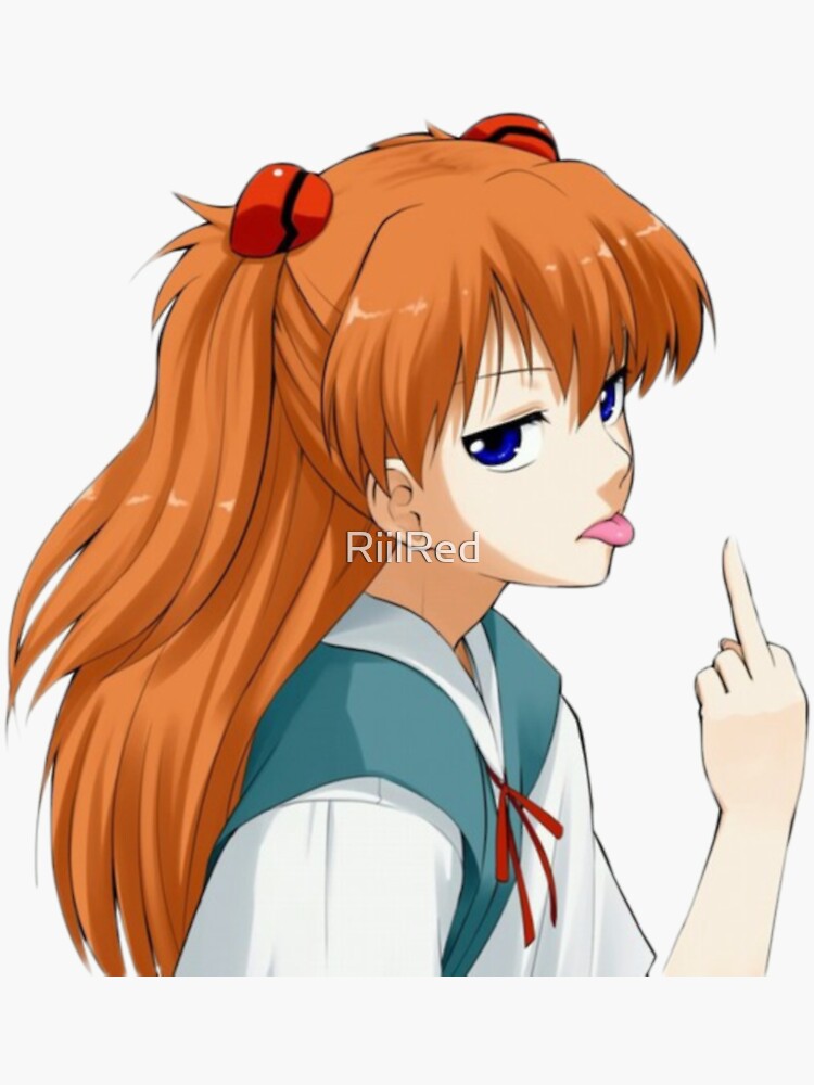 "Asuka" Sticker by RiilRed | Redbubble