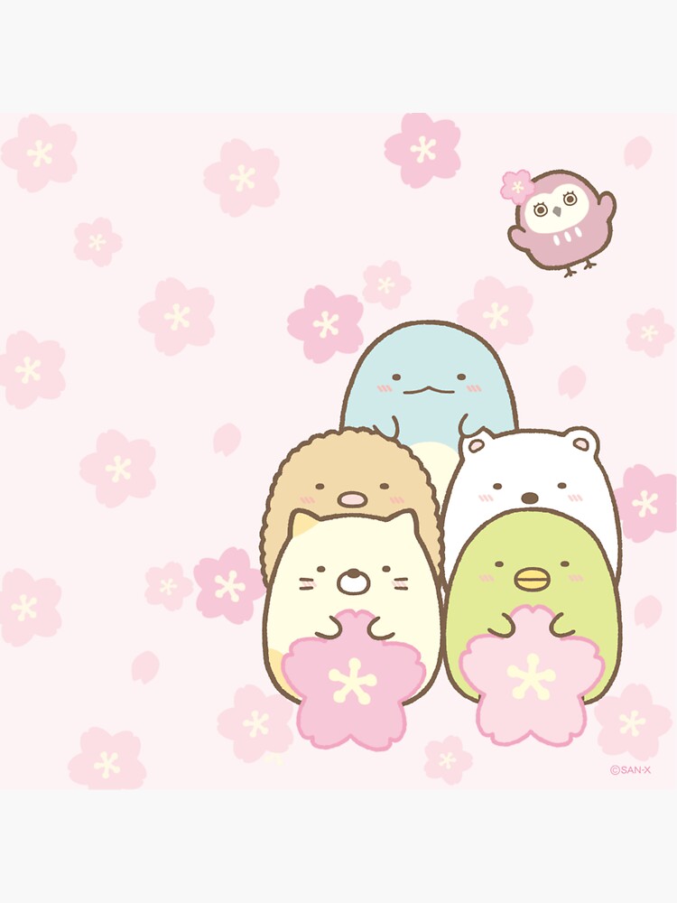 "Sumikko Guarshi - Pink Background Collage" Sticker by FaiqaIftikhar22 ...