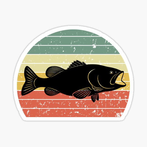 "Bass Fishing Fish Vintage Retro Bass Fishing lovers " Sticker by ...