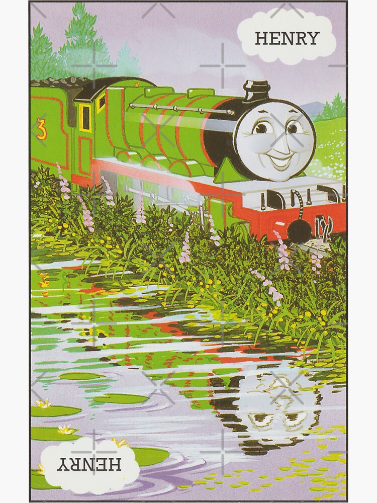 "Henry the Green Engine Vintage Card" Sticker for Sale by sleepyhenry ...
