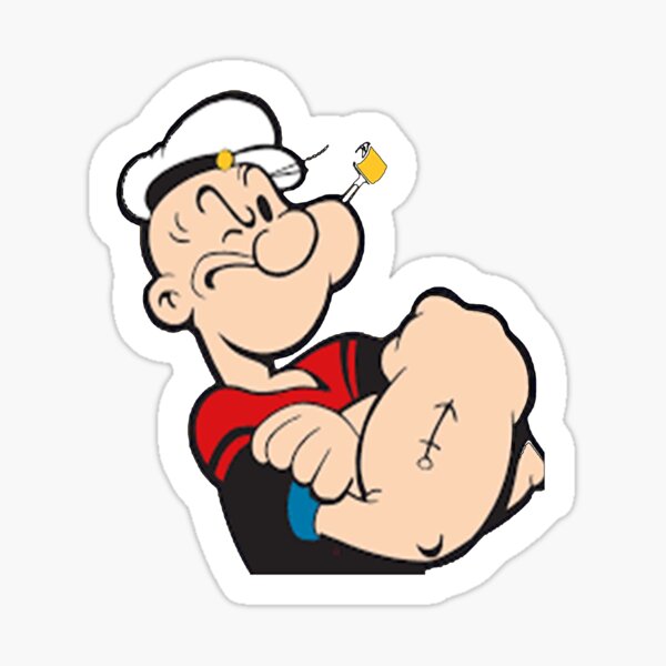 "POPEYE CLASSIC T-SHIRT" Sticker for Sale by YMODE | Redbubble