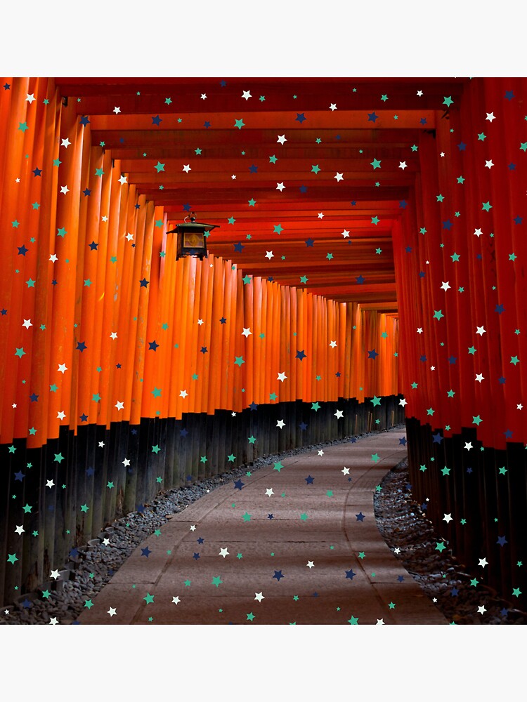 "Red And Black Pillar Path in Kyoto Japan" Sticker by PassportReady ...