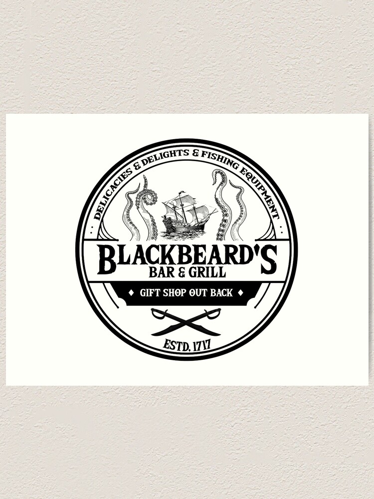 "Blackbeard's Bar and Grill" Art Print for Sale by tripinmidair | Redbubble