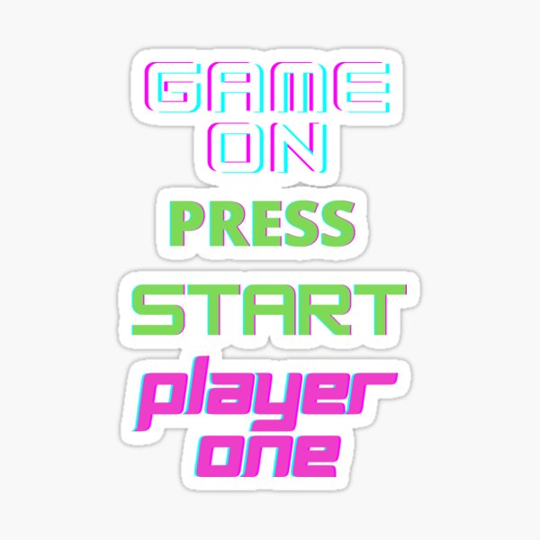 "Game on-Press Start-Player one Canva Design" Sticker by ckes | Redbubble