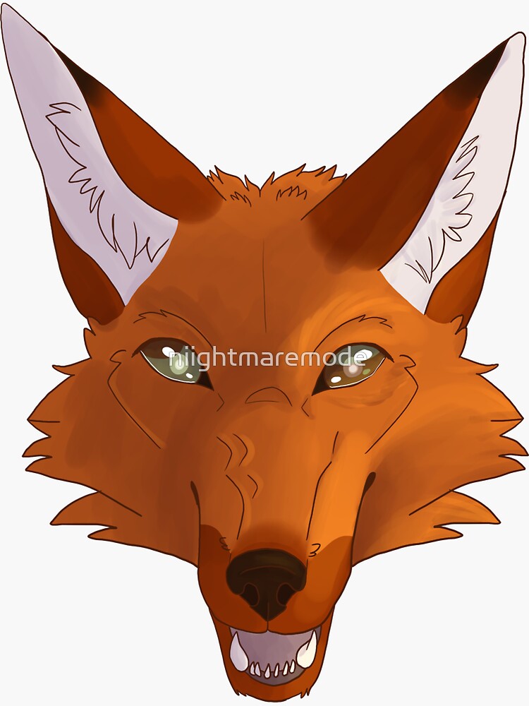 "Creepy Fox" Sticker by niightmaremode | Redbubble