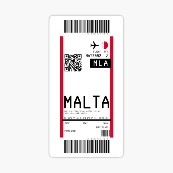 "Malta airport (MLA) Boarding Pass rickrolled" Sticker for Sale by ...