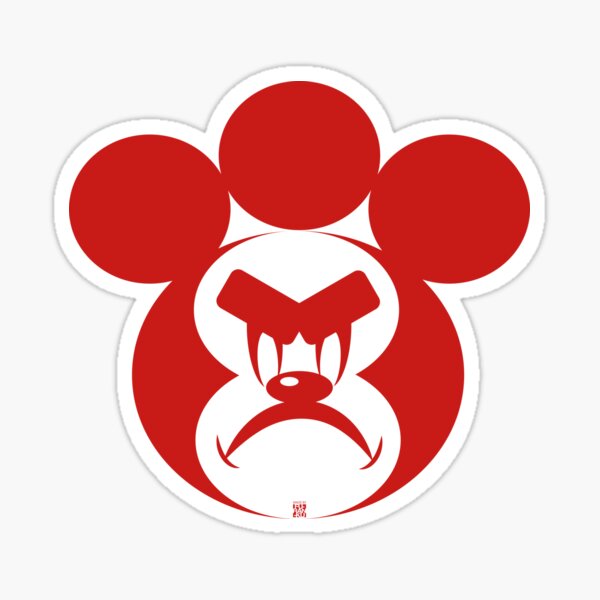 "Angry Mouse Graphic Face (Red)" Sticker by FuRanKuStudio | Redbubble