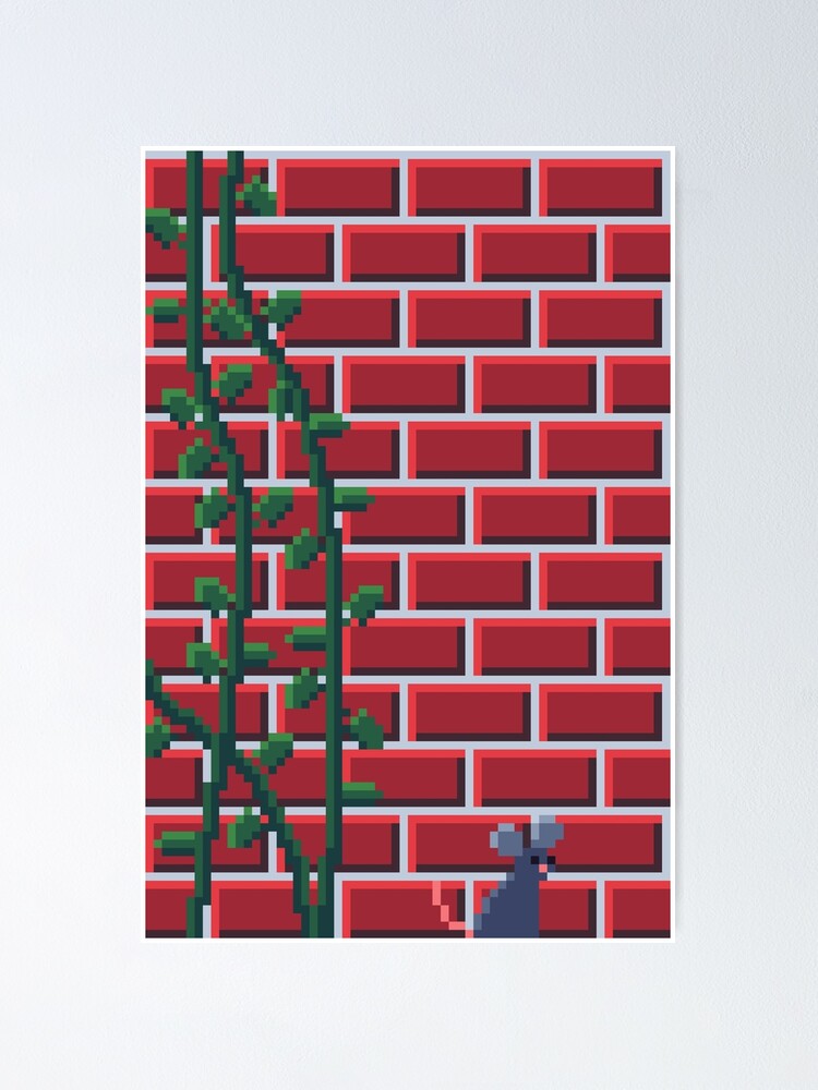 "Pixel Art Vine And Bricks" Poster for Sale by BeanBunny | Redbubble