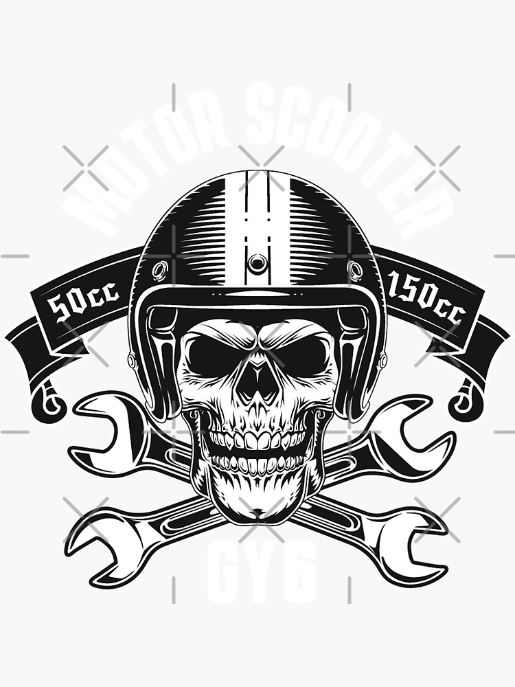 Sticker « Scooter GY6 de casque de crâne de 50cc 150cc », par ...