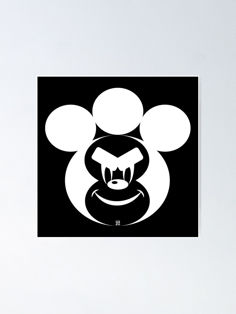 "Sly Mouse Graphic Character Face (White)" Poster for Sale by ...