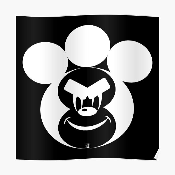 "Sly Mouse Graphic Character Face (White)" Poster for Sale by ...