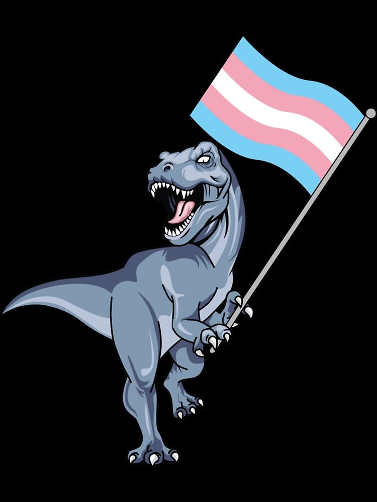 "Trans Dinosaur Pride Flag LBGT+ Gay Lesbian T-Rex Rainbow" Art Print ...