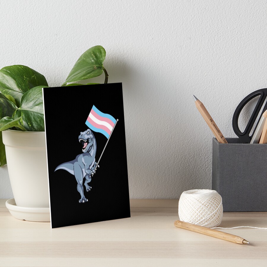 "Trans Dinosaur Pride Flag LBGT+ Gay Lesbian T-Rex Rainbow" Art Board ...