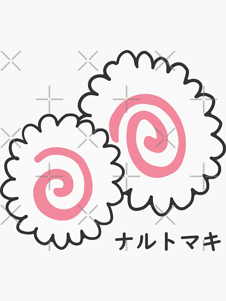 "Cute Narutomaki Japanese Food Drawing Pattern Design" Sticker for Sale ...