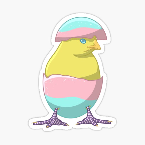 "Easter Chick Hatching" Sticker for Sale by NLDStudios | Redbubble