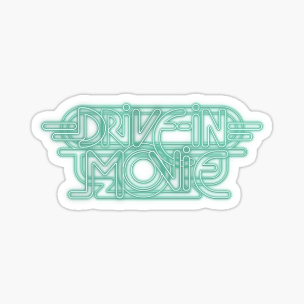 "DRIVE-IN MOVIE NEON SIGN" Sticker by bluebaby | Redbubble